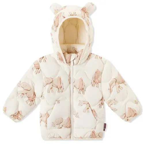 MILKBARN Quilted Down Hooded Jacket - Tutu Elephant