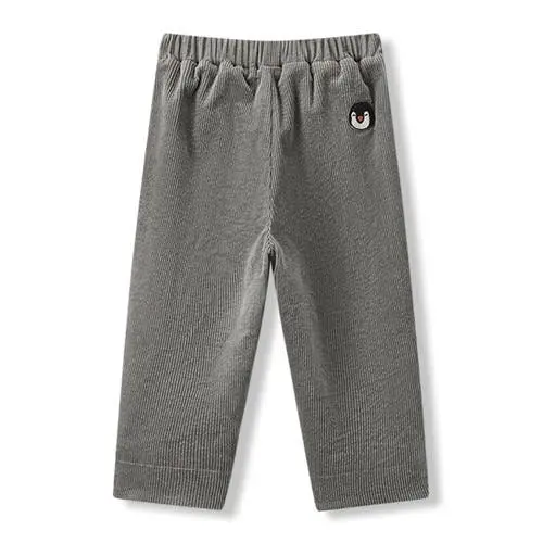 MILKBARN Corduroy Pocket Pants - Grey Penguin