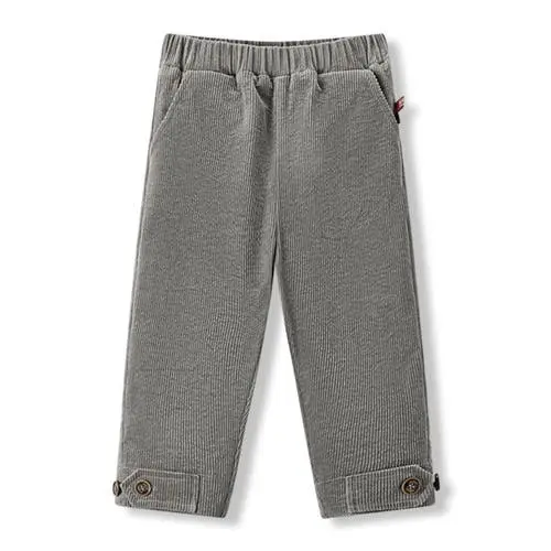 MILKBARN Corduroy Pocket Pants - Grey Penguin