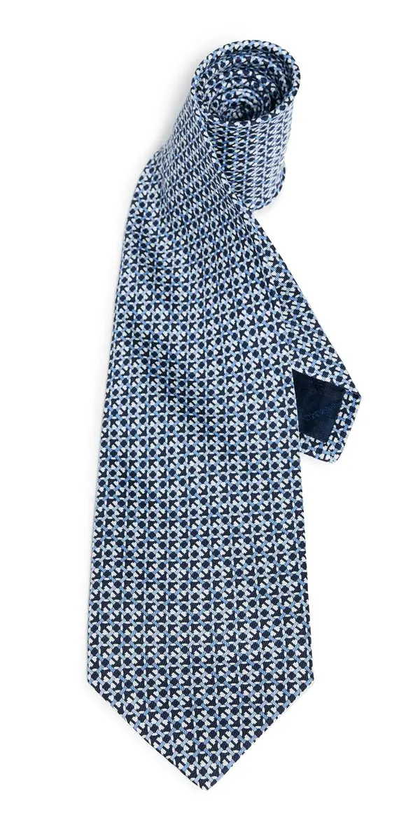 FERRAGAMO Silk Neck Tie - F. Blu Scuro