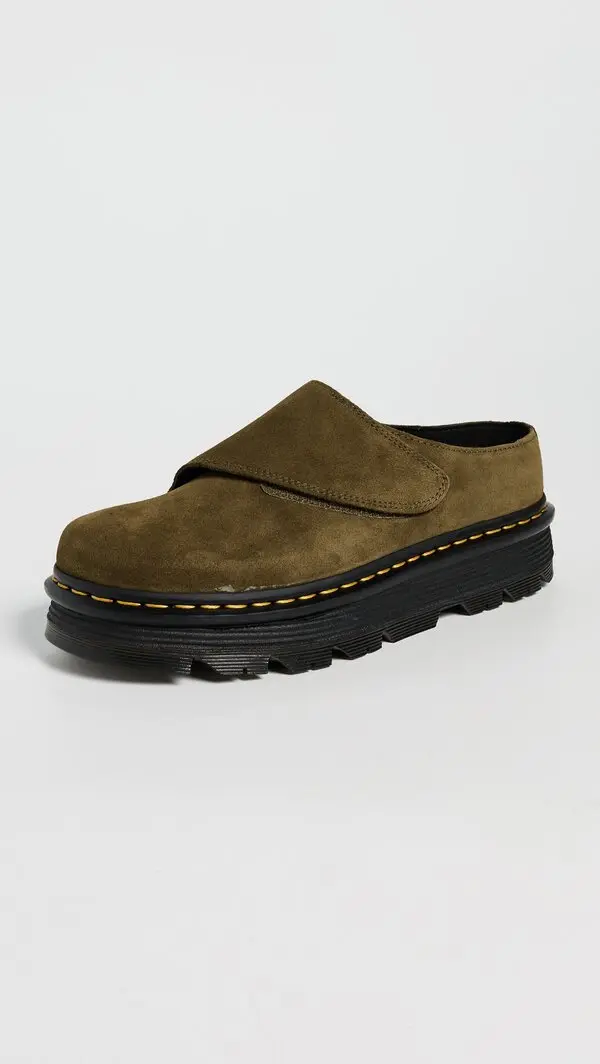 Dr. Martens Zebzag Anywair Clogs - Olive Bronx Suede