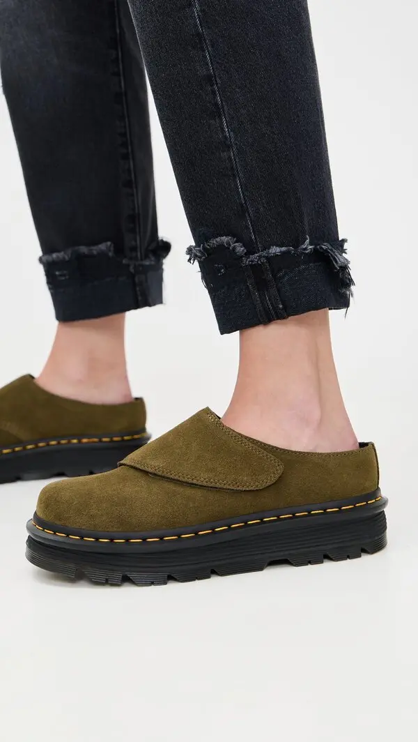 Dr. Martens Zebzag Anywair Clogs - Olive Bronx Suede