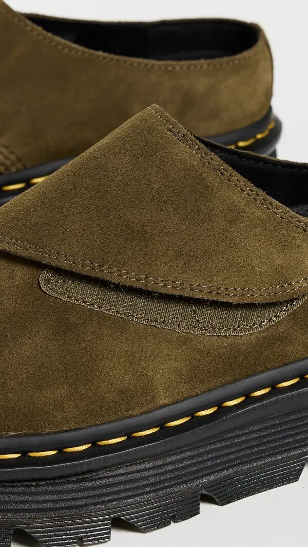 Dr. Martens Zebzag Anywair Clogs - Olive Bronx Suede
