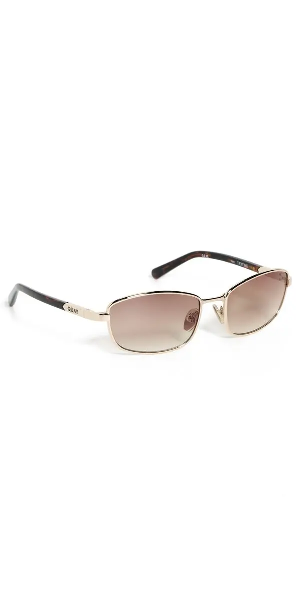 Quay Text Me Sunglasses - Gold/sepia