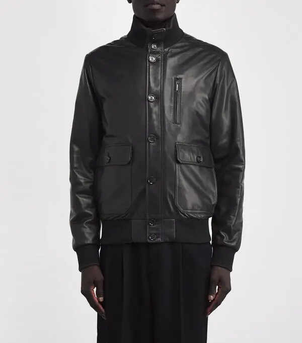 MOORER Leather Bomber Jacket
