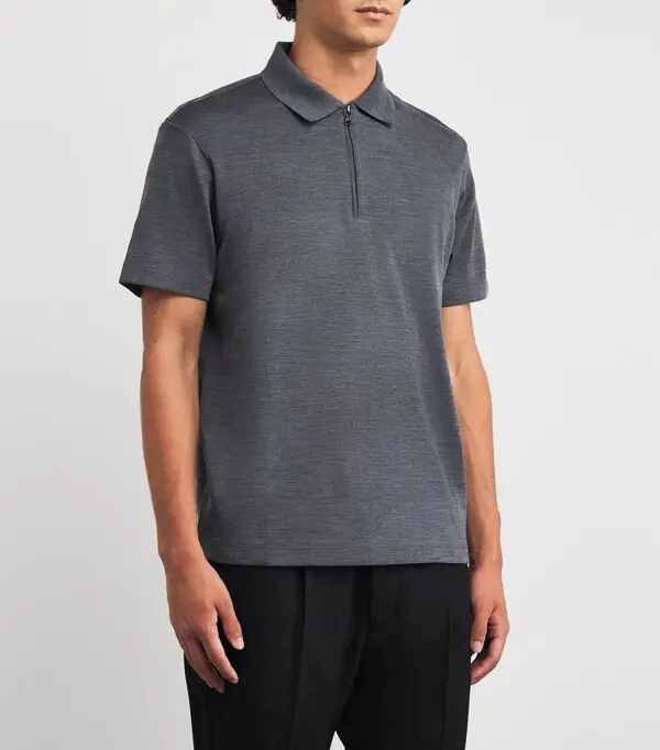 Paul & Shark Wool-silk Half-zip Polo Shirt