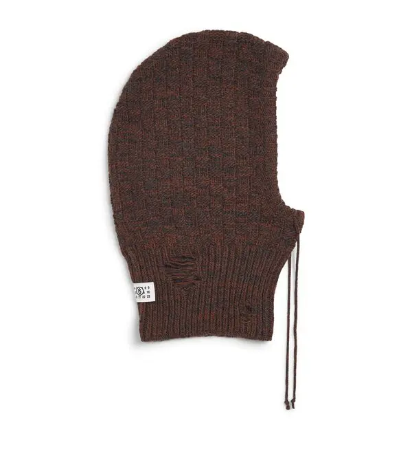 MAISON MARGIELA Wool-blend Distressed Balaclava - Brown