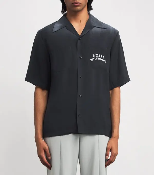 Amiri Hollywood Bowling Shirt - Black
