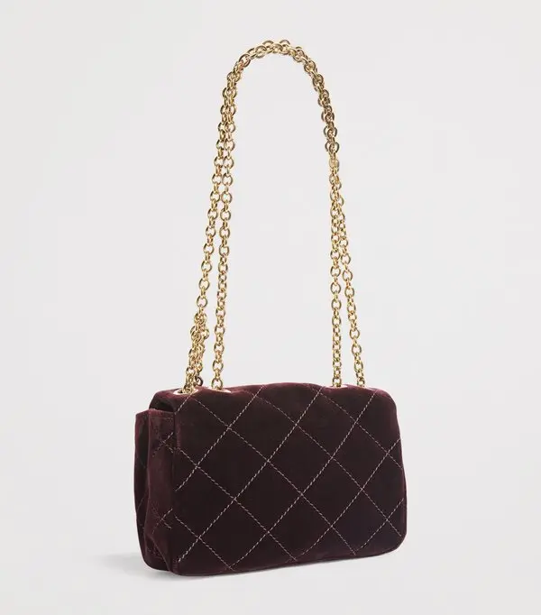 Chloé Small Velvet Heritage Shoulder Bag - Brown