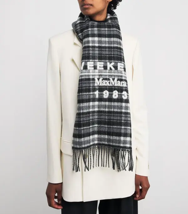 Max Mara Wool-blend Check Stole Scarf