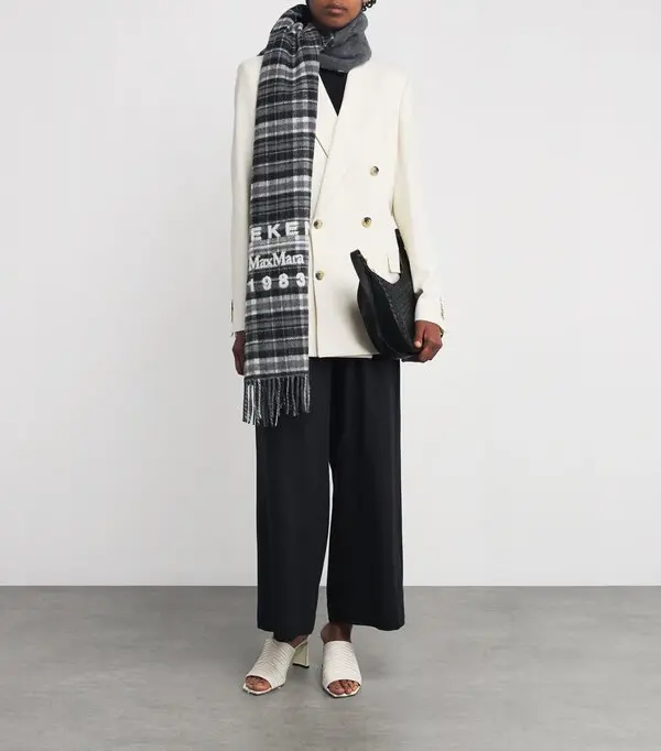 Max Mara Wool-blend Check Stole Scarf