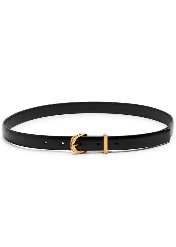 Khaite Luna Leather Belt - Black