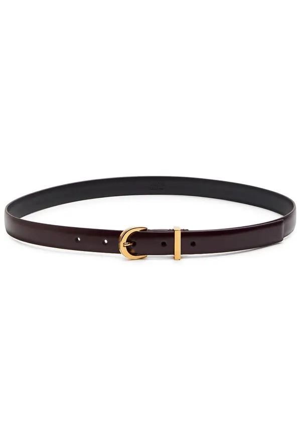 Khaite Luna Leather Belt - Burgundy