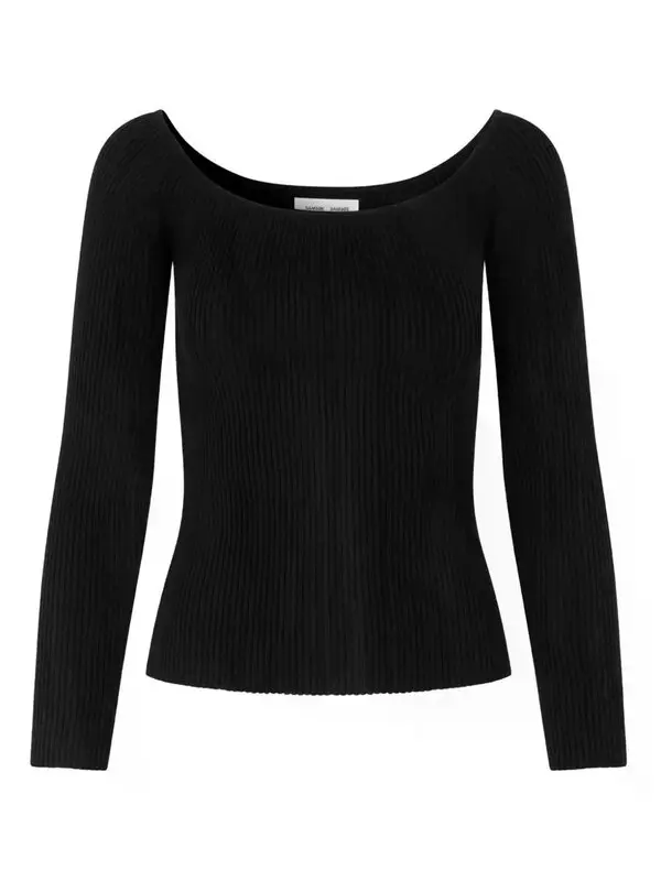 SAMSOE SAMSOE Ribbed Scoop-neck Top