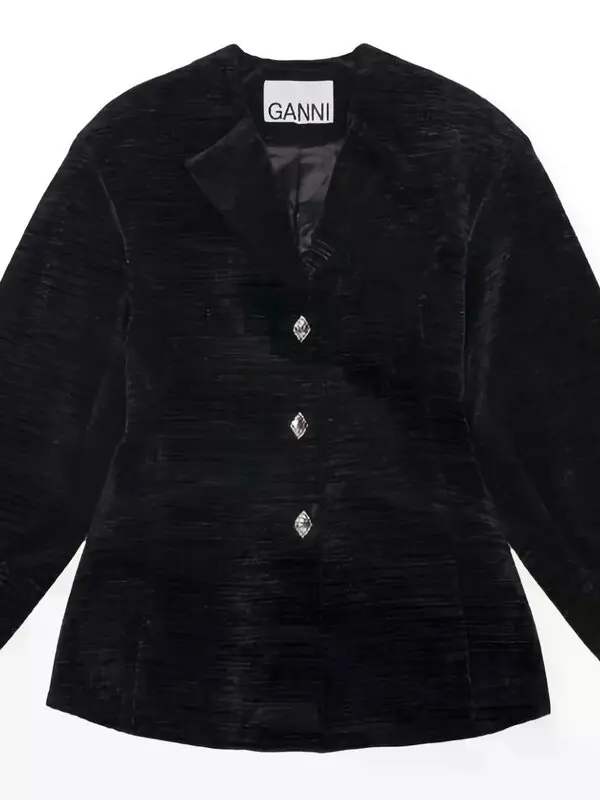 GANNI Textured Button-fastening Jacket