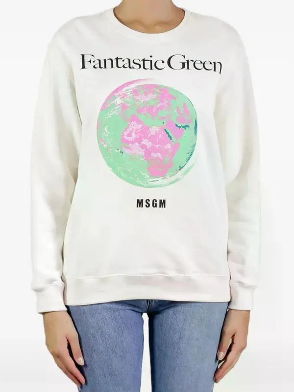 MSGM Globe-print Sweatshirt