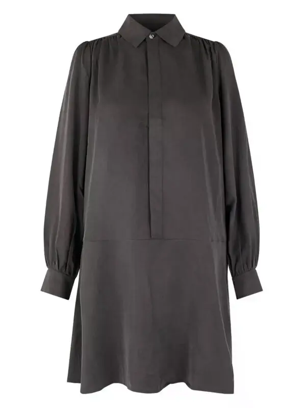 SAMSOE SAMSOE Collared Puff-sleeve Mini Shirt Dress