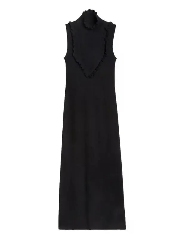 Rodebjer Ribbed Ruffle Maxi Dress