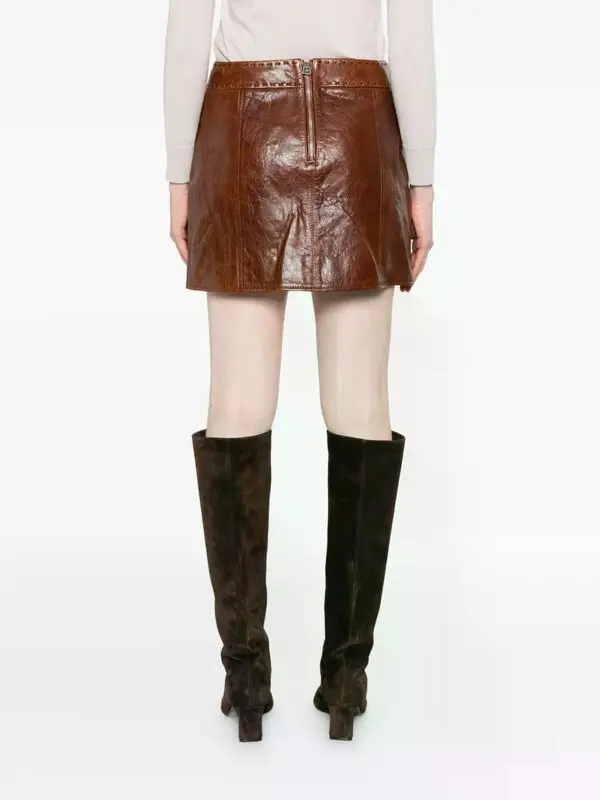 Ermanno Scervino Leather Zip-pocket Mini Skirt