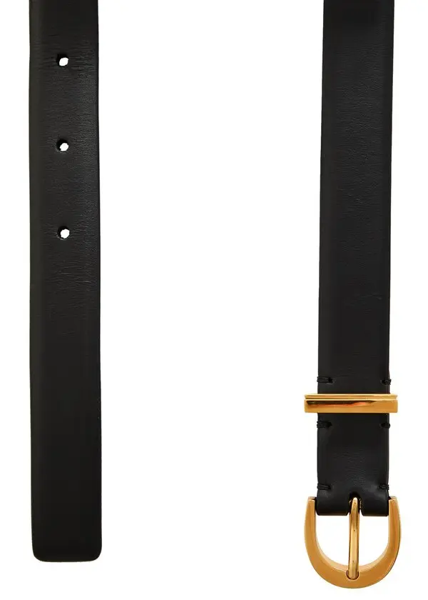 Khaite Luna Leather Belt - Black