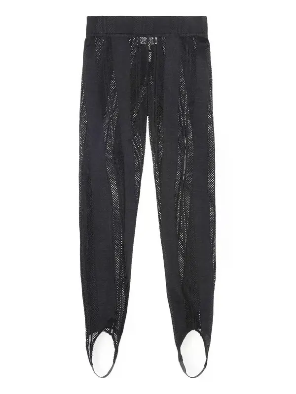 GANNI Mesh-panelled Stirrup Leggings