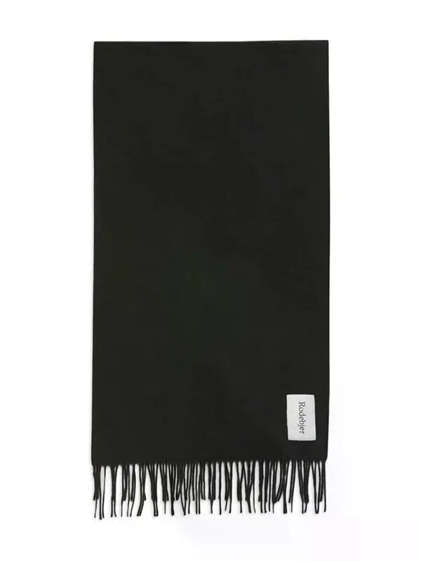 Rodebjer Wega Fringed Wool Scarf - Green