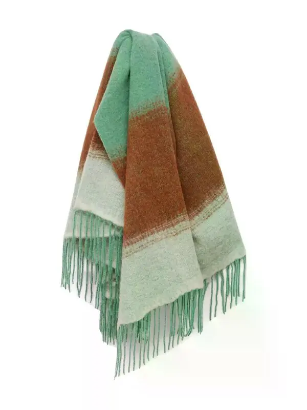 Rodebjer Beau Fringed Scarf - Green