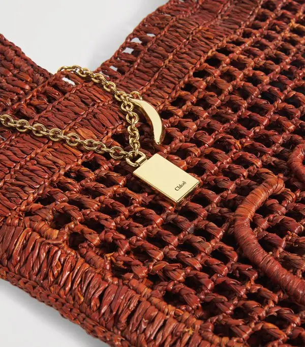 Chloé Raffia Summer Banana Tote - Brown