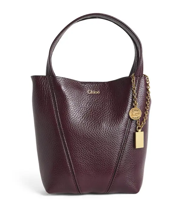 Chloé Small Leather Spin Tote - Purple
