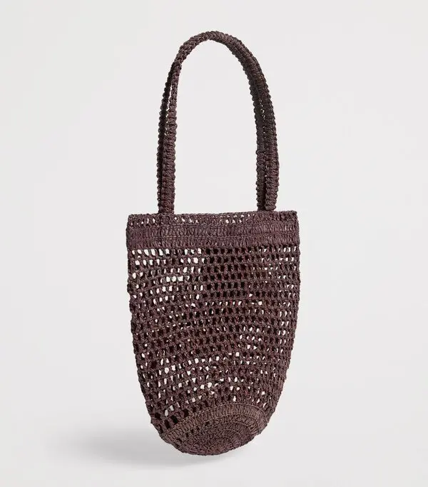 Chloé Small Raffia Summer Banana Tote Bag