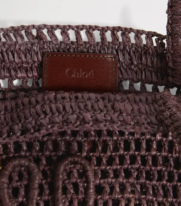Chloé Small Raffia Summer Banana Tote Bag