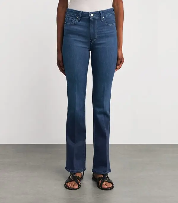 Paige Stretch Denim Laurel Canyon Jeans - Navy