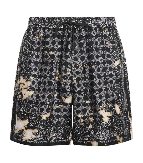 Amiri Silk Bleached Bandana Print Shorts