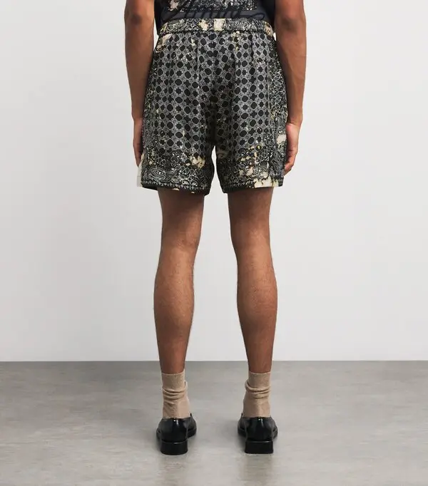 Amiri Silk Bleached Bandana Print Shorts