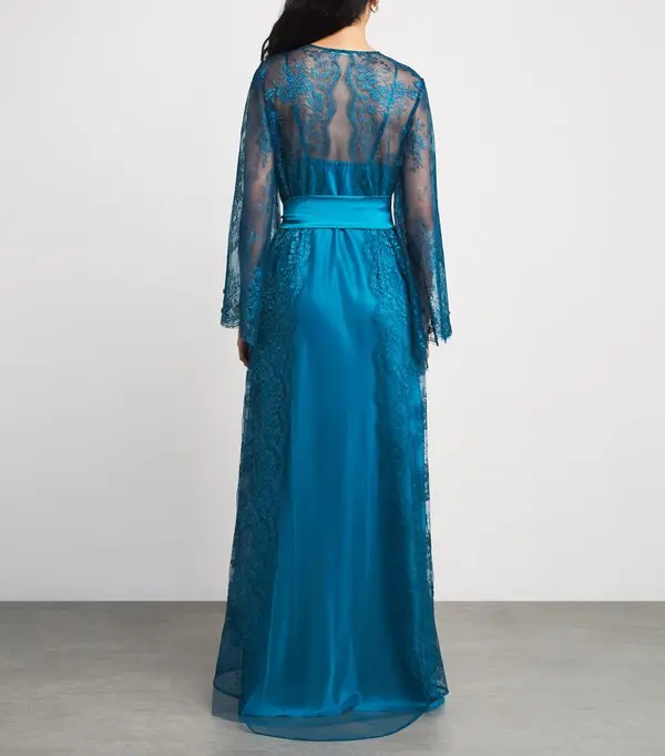 Rosamosario Silk Embellished Long Robe