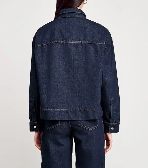 Maje Denim Jacket With Bow Detail