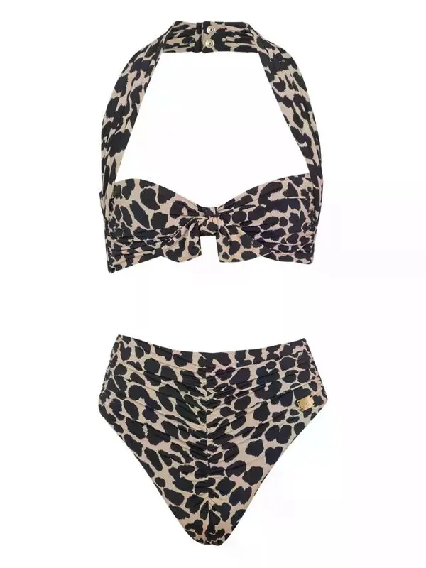 Balmain Leopard-print Two-piece Bikini - Neutrals