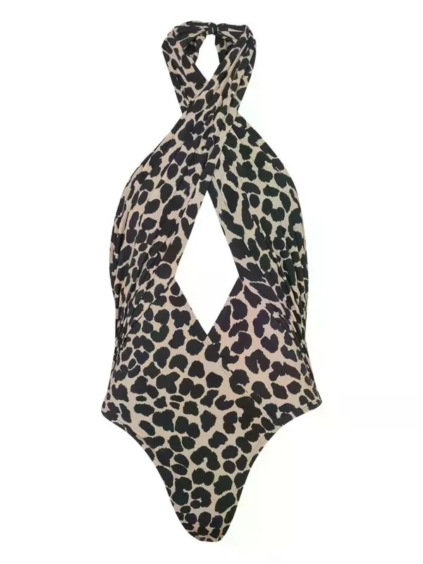 Balmain Leopard-print Swimsuit - Neutrals