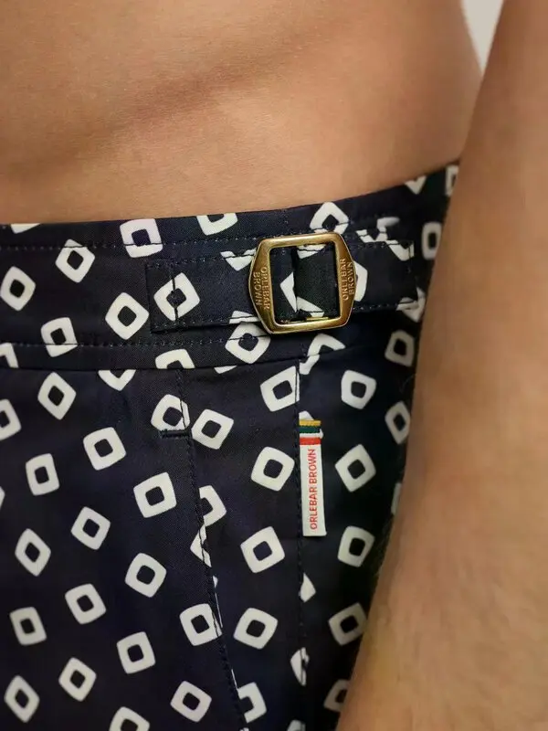 Orlebar Brown Bulldog Geometric-print Swim Shorts - Blue