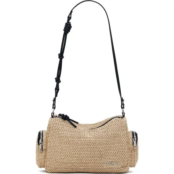 Desigual Woven Straw Shoulder Bag