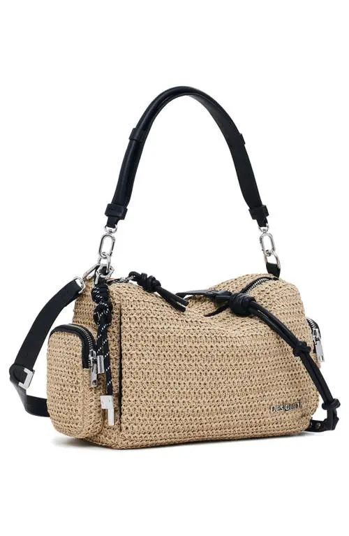 Desigual Woven Straw Shoulder Bag