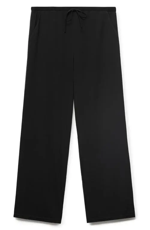 Mango Drawstring Straight-leg Pants - Black