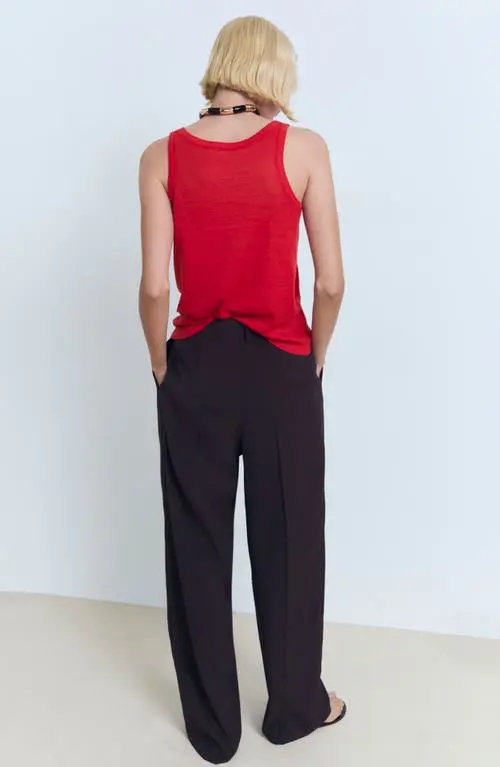 Mango Linen Tank - Red
