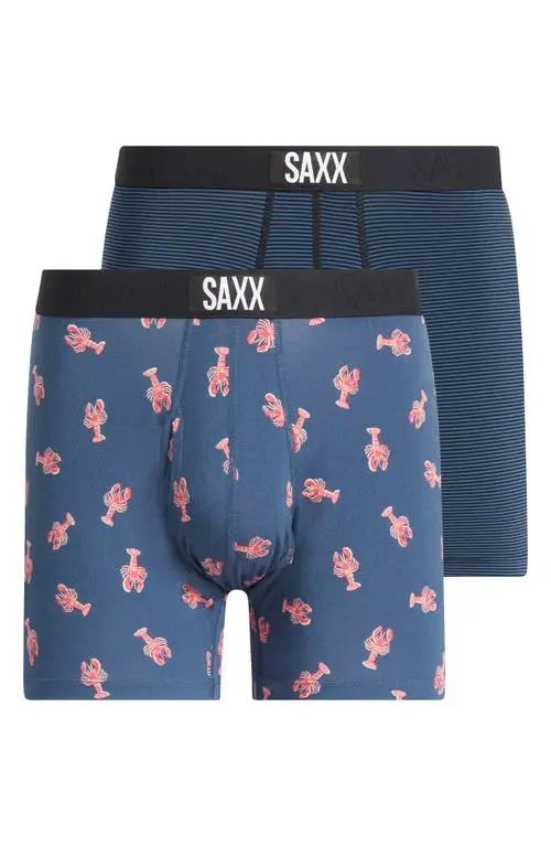 SAXX Assorted 2-pack Ultra Super Soft Boxer Briefs - Lobster Boil/mini Stripe
