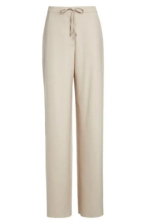Max Mara Denaro Wool Stretch Twill Wide Leg Pants - Beige