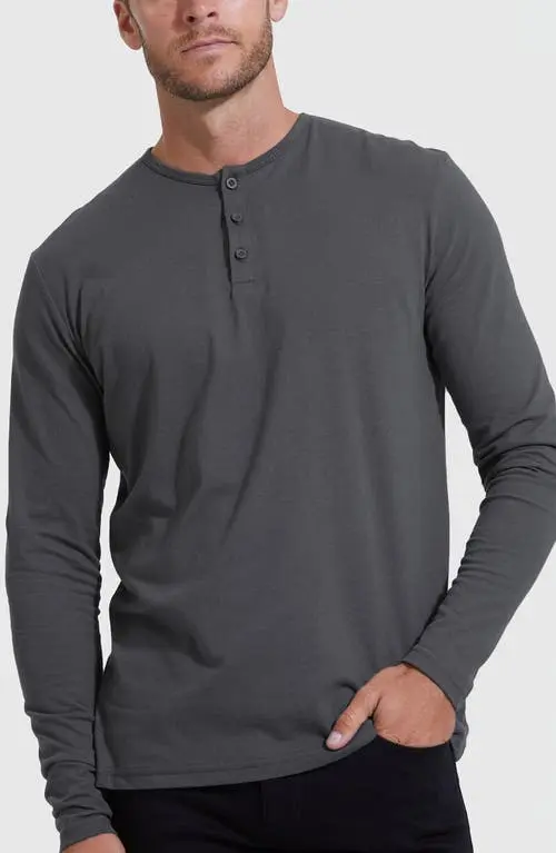 True Classic Classic Long Sleeve Henley - Carbon