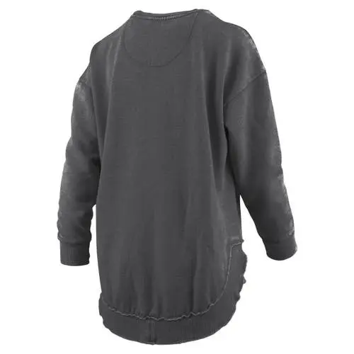 PRESSBOX Georgia Bulldogs Melange Fleece Pullover Sweatshirt - Black