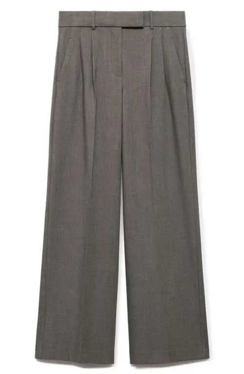 Mango High-waist Wide-leg Pleated Trousers