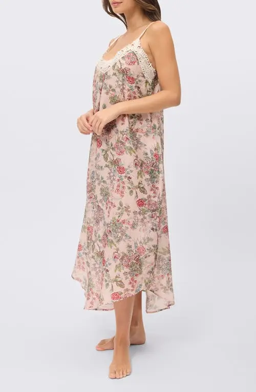 PAPINELLE Layla Lace Trim Maxi Nightgown