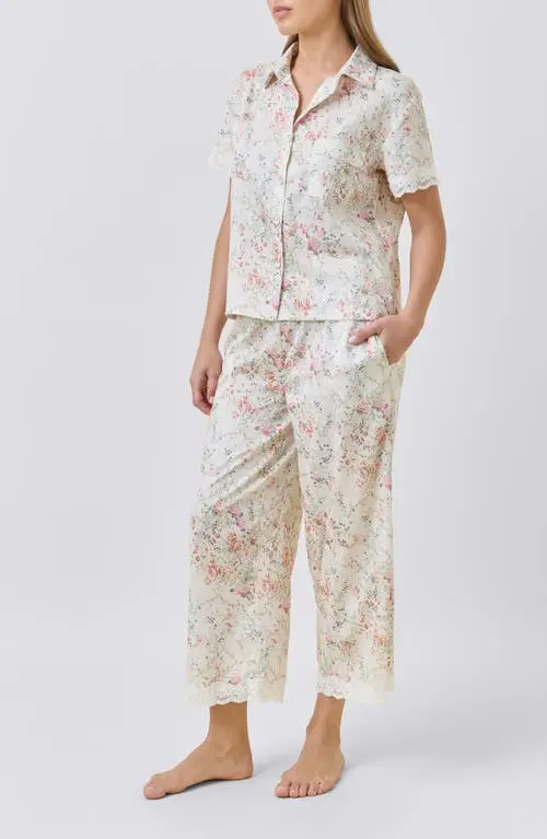 PAPINELLE Yolly Floral Lace Cotton Sateen Pajamas